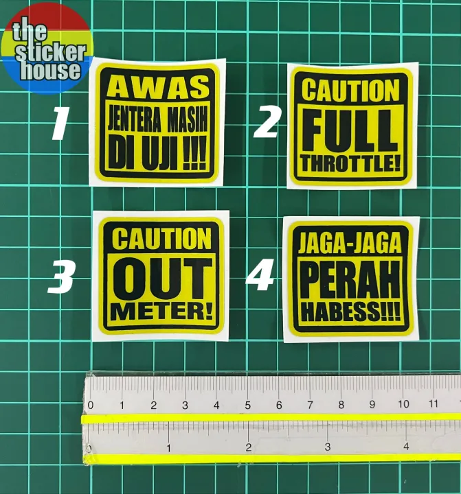 AWAS & CAUTION SMALL SIZE STICKER (AWAS JENTERA MASIH DI UJI / CAUTION ...