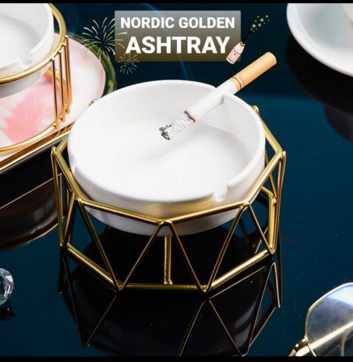 Asbak Emas Keramik Nordic Golden Ceramic Astray | Lazada Indonesia