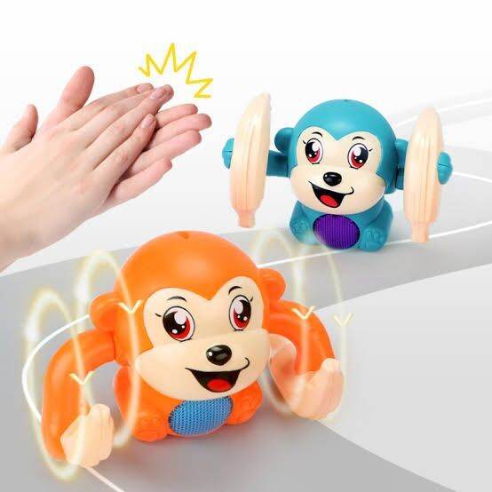 Mainan Lucu Unik Monyet Guling Guling sensor tepuk Lampu dan Musik ...