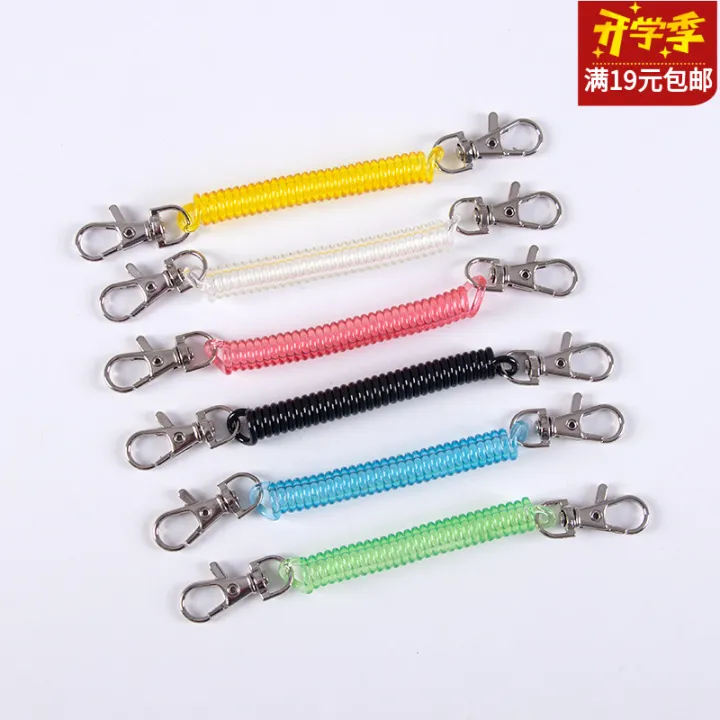 Spring Rope Key Chain Color Soft Silcone Anti-loss Miss Telescopic Can ...