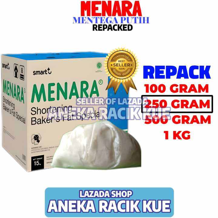 Mentega Putih Menara Shortening 250 Gram Repack | Lazada Indonesia