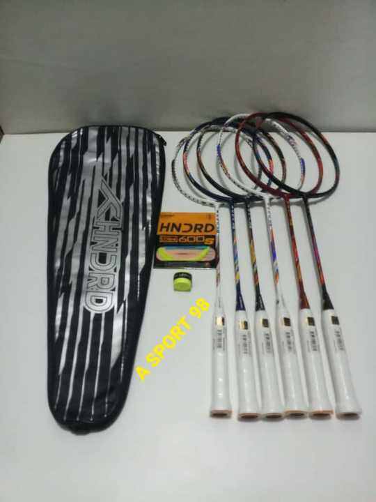RAKET BADMINTON ORIGINAL HUNDRED ROCK R8 LOGO PBSI BONUS LENGKAP ...