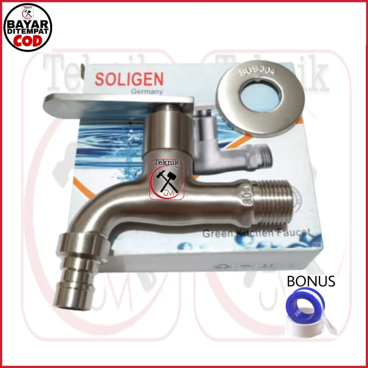 KRAN STAINLESS 304 PREMIUM TEBAL SOLIGEN - TAMAN MODEL ENGKOL - KERAN ...
