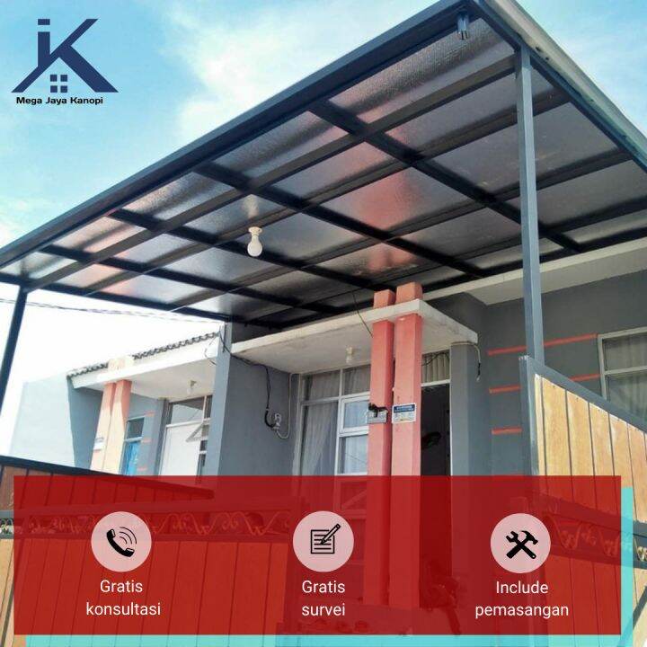 kanopi minimalis atap spandek plus peredam | Lazada Indonesia