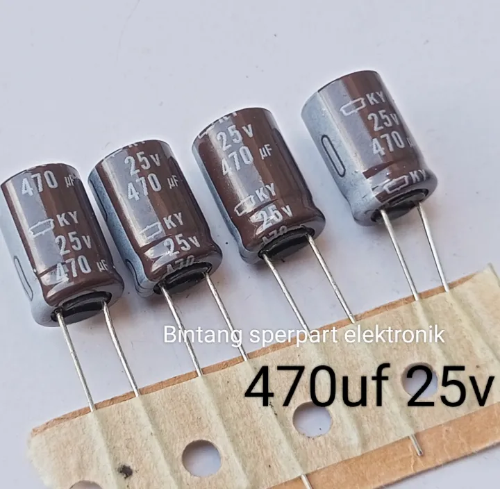 (10 Buah) KAPASITOR ELCO 470UF 25V CAPACITOR ELCO 470UF 25V KAPASITOR ...