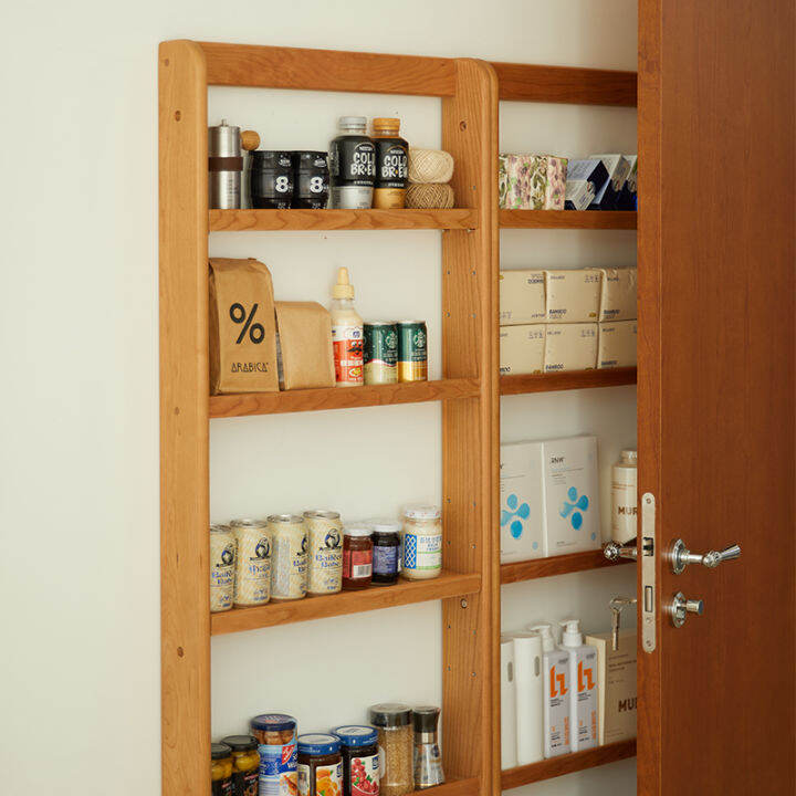 Nordic Style Red Oak behind the Door Rack Solid Wood Door Back Thin ...