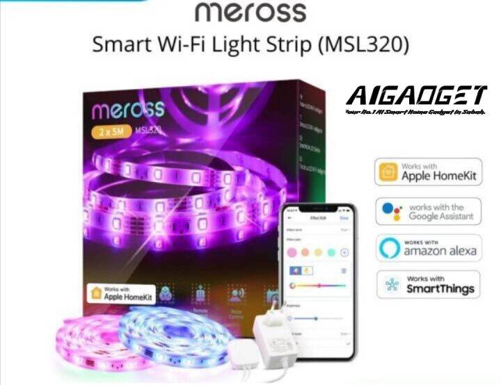 Meross MSL320 WiFi LED Smart Light Strips - 2x5m | Lazada
