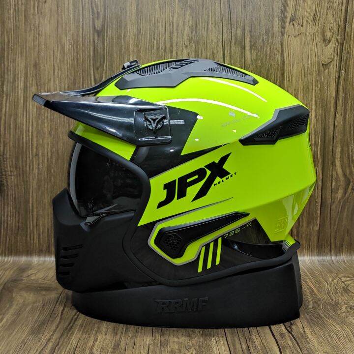 Helm JPX MX 726R Yellow Fluo/Black | Lazada Indonesia