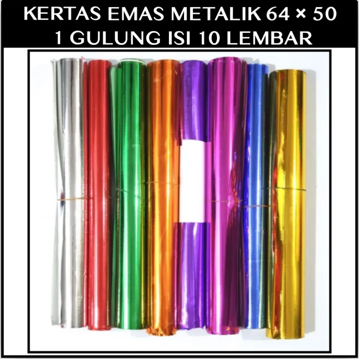 Kertas Emas Metalik Warna Warni 1 Gulung Isi 10 Lembar | Lazada Indonesia