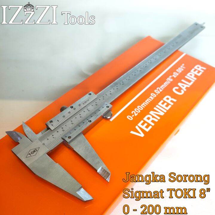 TOKI Sigmat Manual 8 inch Jangka Sorong Manual 0 - 200 mm Vernier Caliper Made In Japan | Lazada ...