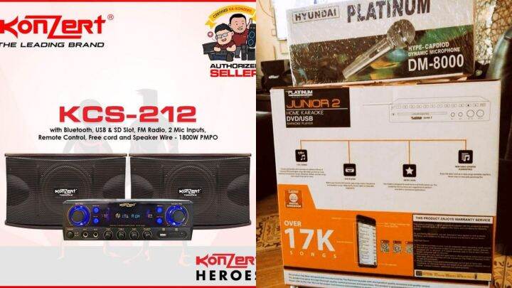 VIDEOKE PACKAGE KONZERT KCS-212 & PLATINUM JR. 2 | Lazada PH