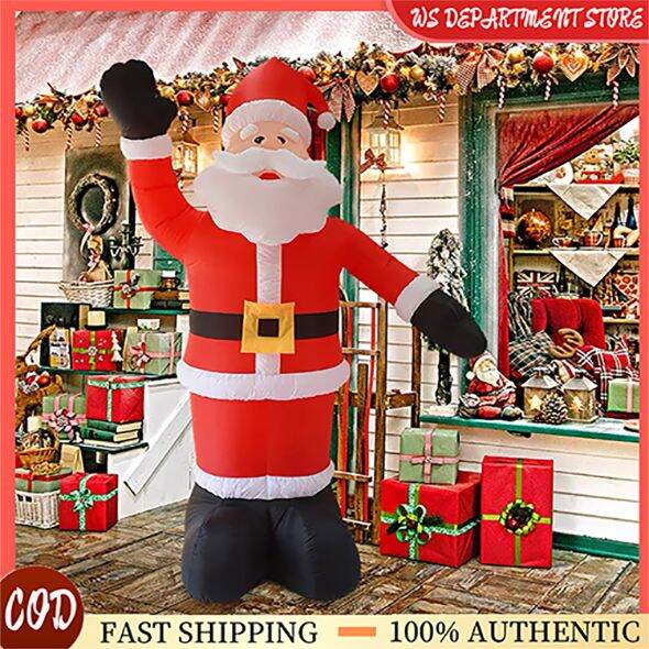 8FT LED Christmas Waving Santa Claus Inflatable LED Light for Xmas ...