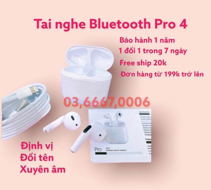 Tai nghe Bluetooth Pro 4 cao cấp | Lazada.vn