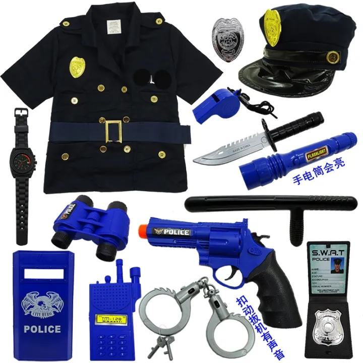Children's Small Police Toy Set Equipment Helmet Small Traffic Police ...