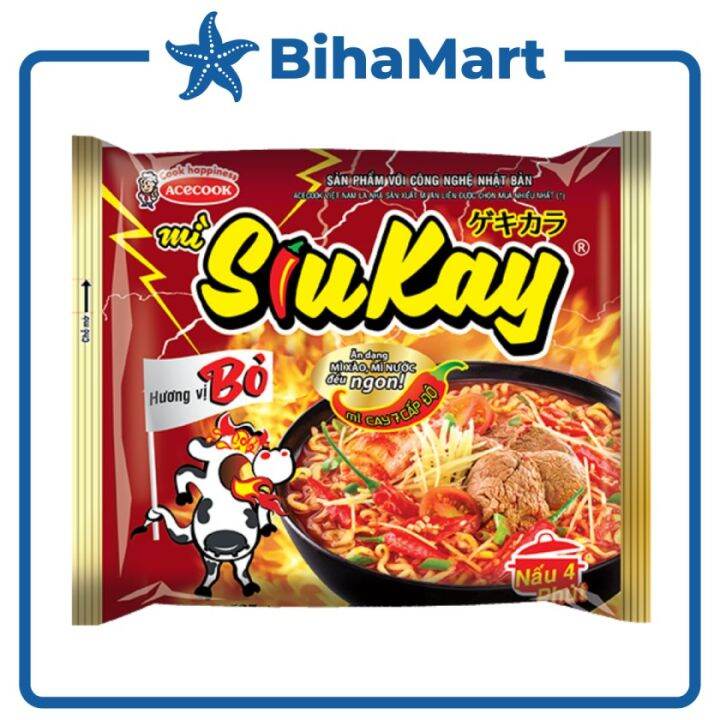 [SET 5 GÓI] - ACECOOK - Mì Siukay bò - Mì bò Siukay - Mì Siukay hương ...