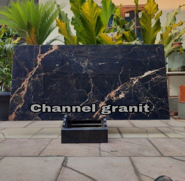 Granit Lantai 60×120 Magior Black Tekstur glosy merk Garuda tile ...
