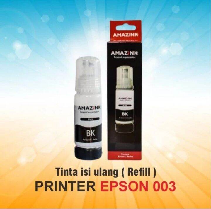 Tinta Priinter Epson 003 warna BLACK/hitam amazink Tinta Epson L1110, L3110, L3150, L5190, 003 ...