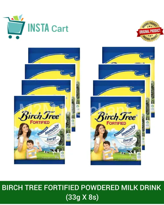 BIRCH TREE FORTIFIED POWDERED MILK DRINK (33g X 8s) SACHET | Lazada PH