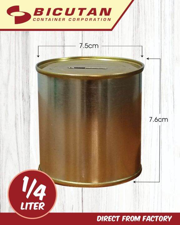 1/4 Liter Plain Coin Bank / Alkansya Ipon Challenge Plain Tin Cans ...