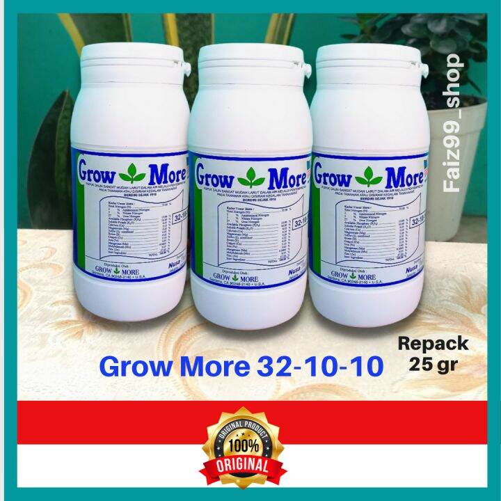Pupuk NPK Growmore 32-10-10 untuk tanaman hias sayuran daun dan memacu pertumbuhan vegetatif ...