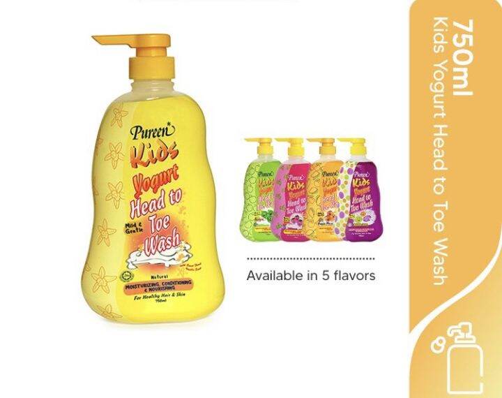 Pureen Kids Yogurt Head to toe Wash (750ml) | Lazada