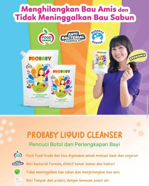 Probaby Liquid Cleanser 700ml Free 450ml, Sabun pencuci botol susu Nayi ...