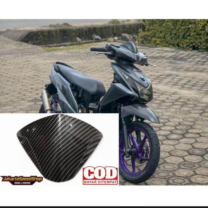 VISOR BEAT FI LAMA CARBON CELUP WTP BAHAN TEBAL PLUS LEM 3M DOUBLE TAPE ...