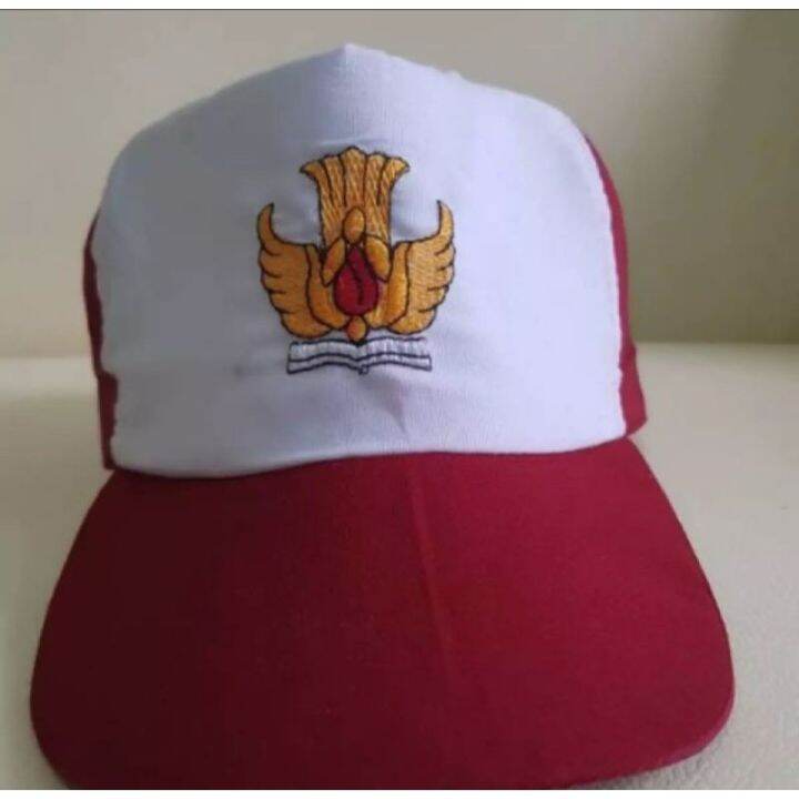 TOPI MERAH PUTIH ANAK SEKOLAH SD LOGO BORDIR | Lazada Indonesia