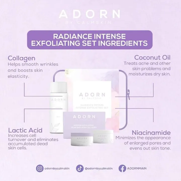 ADORN by CALMSKIN RADIANCE POTION INTENSE EXFOLIATING SET (ADORN REJUV ...