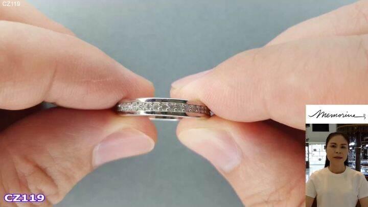 CZ119 : แหวนเงินแท้ 925 ฝังเพชรสวิส CZ | Lazada.co.th