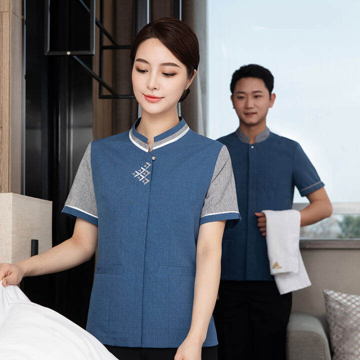 Cleaning Work Clothes Summer Women's Short-Sleeved Work Wear Suit ...