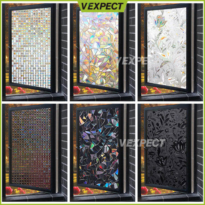 Window Glass Privacy Sticker, 3d Decorative Window Glass Film, Blackout ...