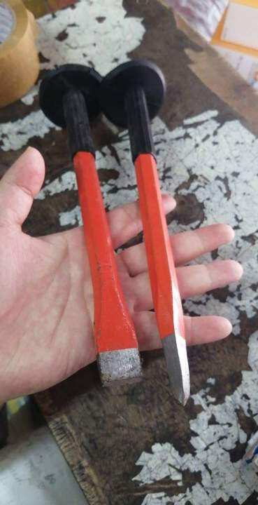 Cold chisel/ chisel for concret with rubber handle 1/2", pointed & flat ...