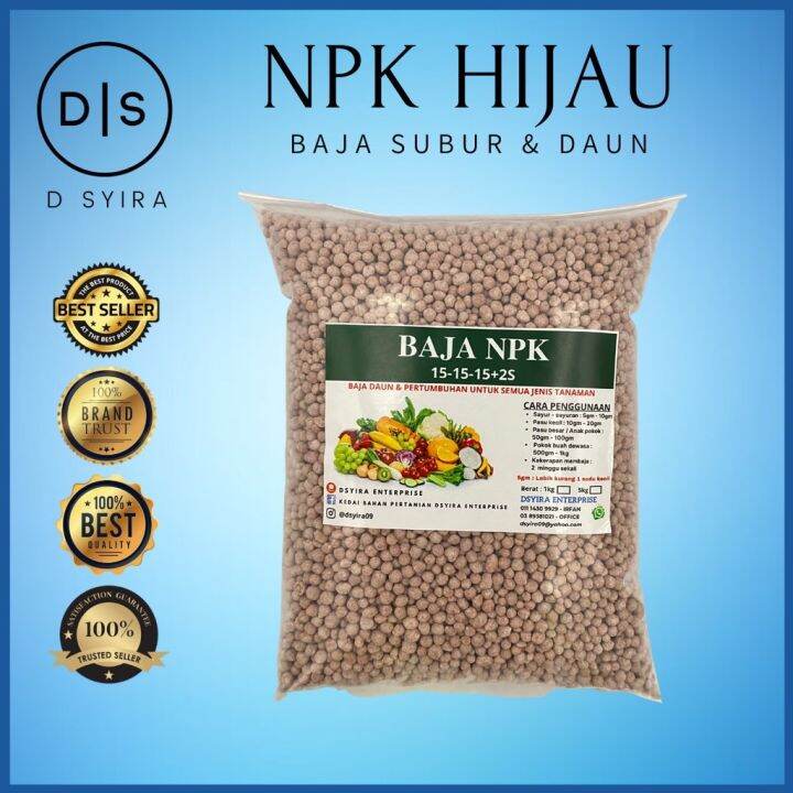 🌱BAJA SUBUR 🔥 NPK 15-15-15 Nitrophoska Green 1kg🌱 Baja Subur 🌱Baja Daun ...