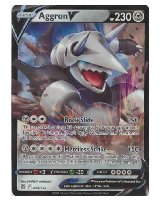 Pokemon Card - Aggron V or VMAX - 96 or 97/172 - Ultra Rare Sword ...