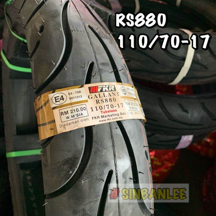 TAYAR FKR RS880 GALLANT 110/70-17 Tubeless Tyre Bunga Michelin Pilot ...