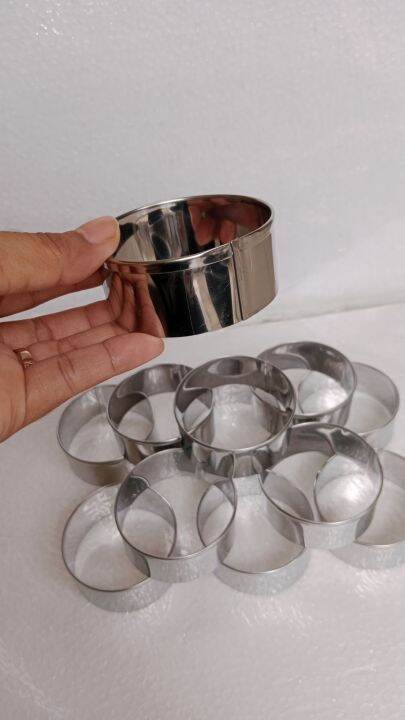 Cetakan Ring Bulat/Ring Roti Burger Diameter 7x3 cm Bahan Stainless ...