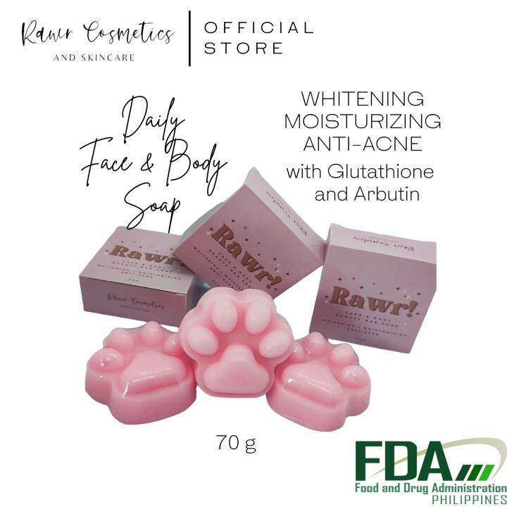 RAWR CO. The Ultimate Beauty Soap with Glutathione Arbutin Niacinamide ...