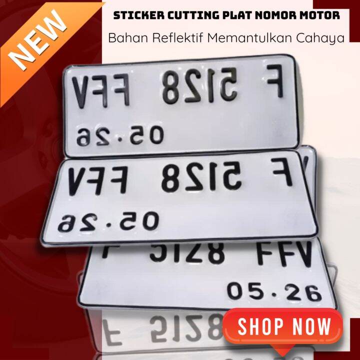 Sticker Plat Nomor Motor Putih Baru Untuk Repaint Plat hitam | Lazada ...