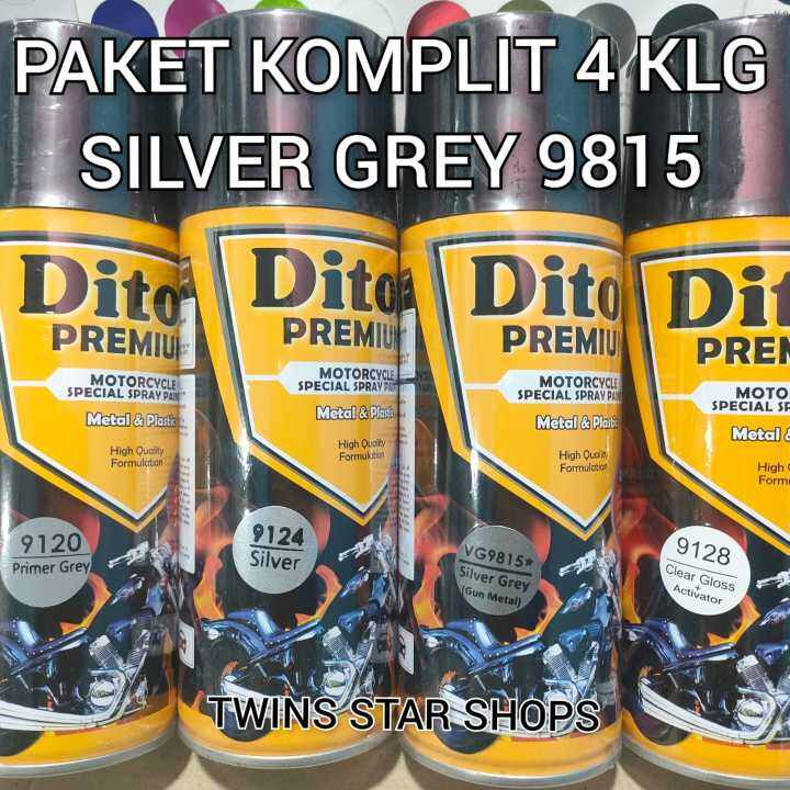 Pilok Cat Semprot Diton Premium Silver Grey Met Gun Metal Abu abu Tua ...
