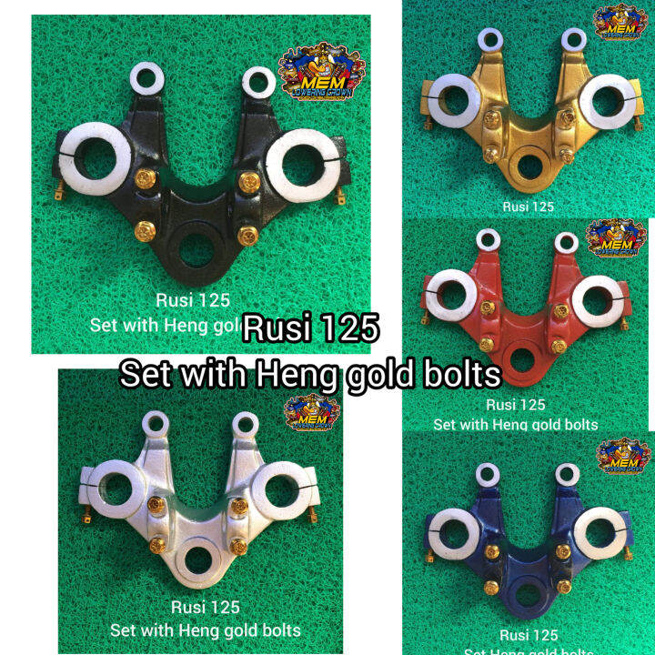 Rusi 125. lowering crown Set with Heng gold bolts/ Heng white gold ...