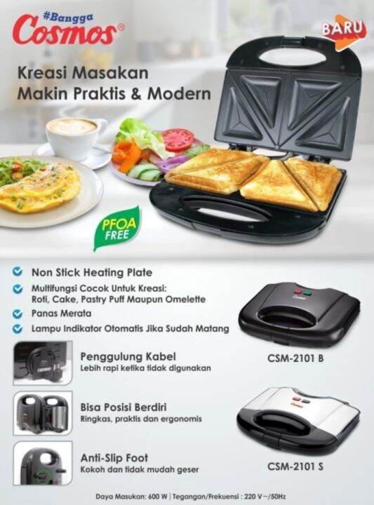 TOASTER ROTI COSMOS CSM 2101 SEGITIGA - PEMANGGANG ROTI COSMOS SEGITIGA ...