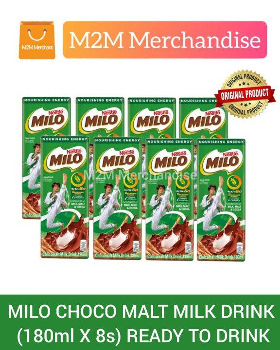 MILO CHOCO MALT MILK DRINK (180ml X 8s) READY TO DRINK | Lazada PH