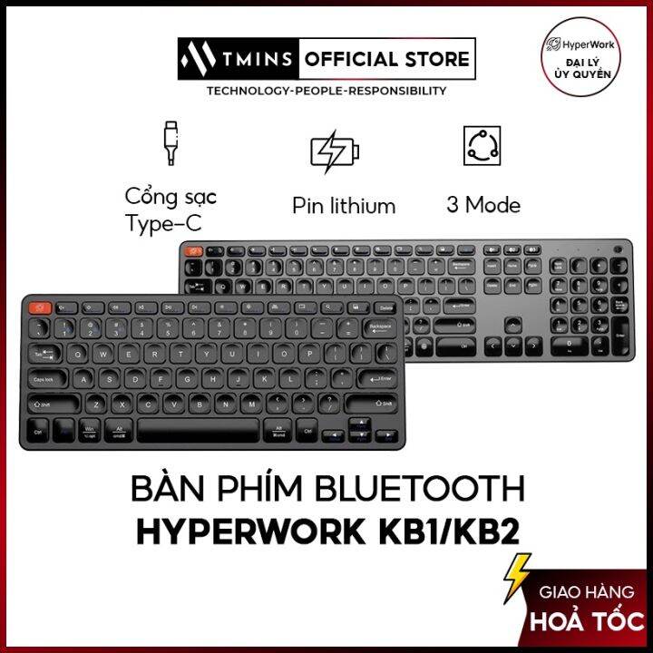 Bàn phím Bluetooth HyperWork KB1 Plus / KB2 ( Hàng chính hãng) - Bảo ...