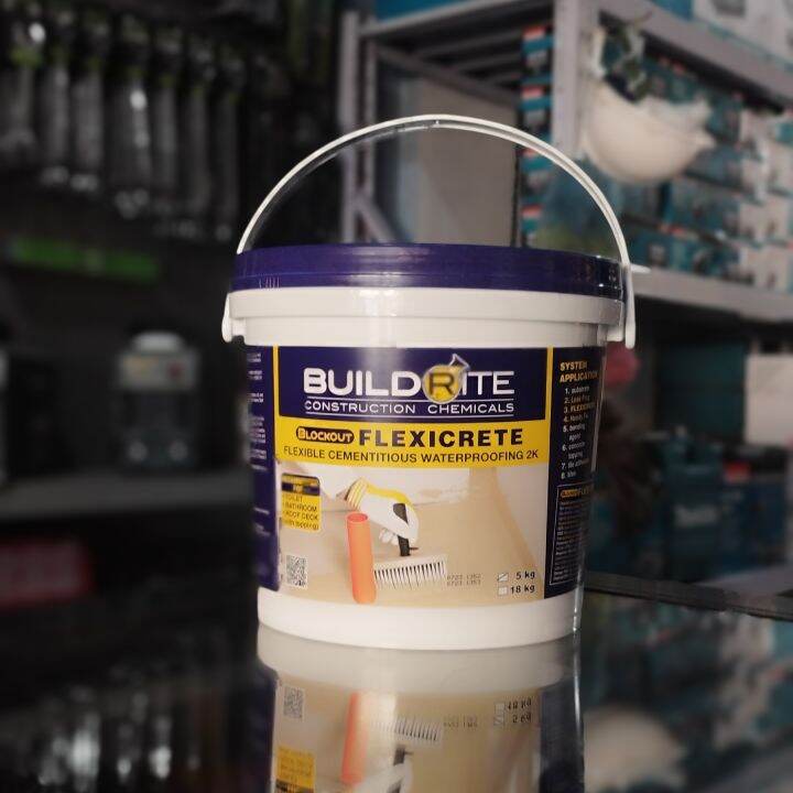 BUILDRITE FLEXICRETE (5kg) FLEXIBLE CEMENTITIOUS WATERPROOFING 2K | Lazada PH