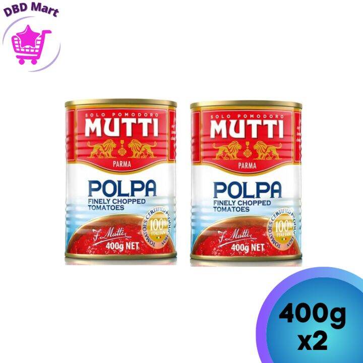 Mutti Parma Polma Finely Chopped Tomatoes, 400g x 2 | Lazada PH