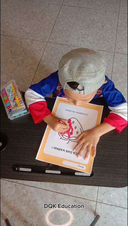 LEMBAR BELAJAR MEMBACA DAN MEWARNAI - WORKSHEET ANAK - PRINTABLE ANAK ...