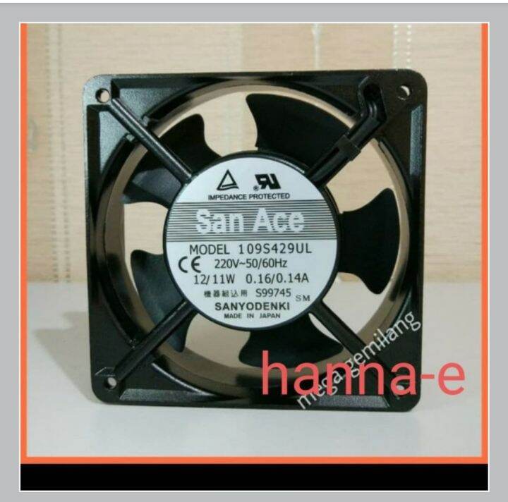 fan kipas panel 12cm x 12cm 220vac merk san ace ball bearing | Lazada ...