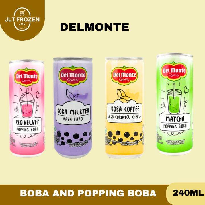 Delmonte Drink Boba Milktea / Minuman Kaleng Boba Matcha / Redvelvet ...