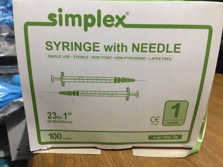 Simplex Syringe with needle 1cc/ml i 23Gx1” 100 units | Lazada PH